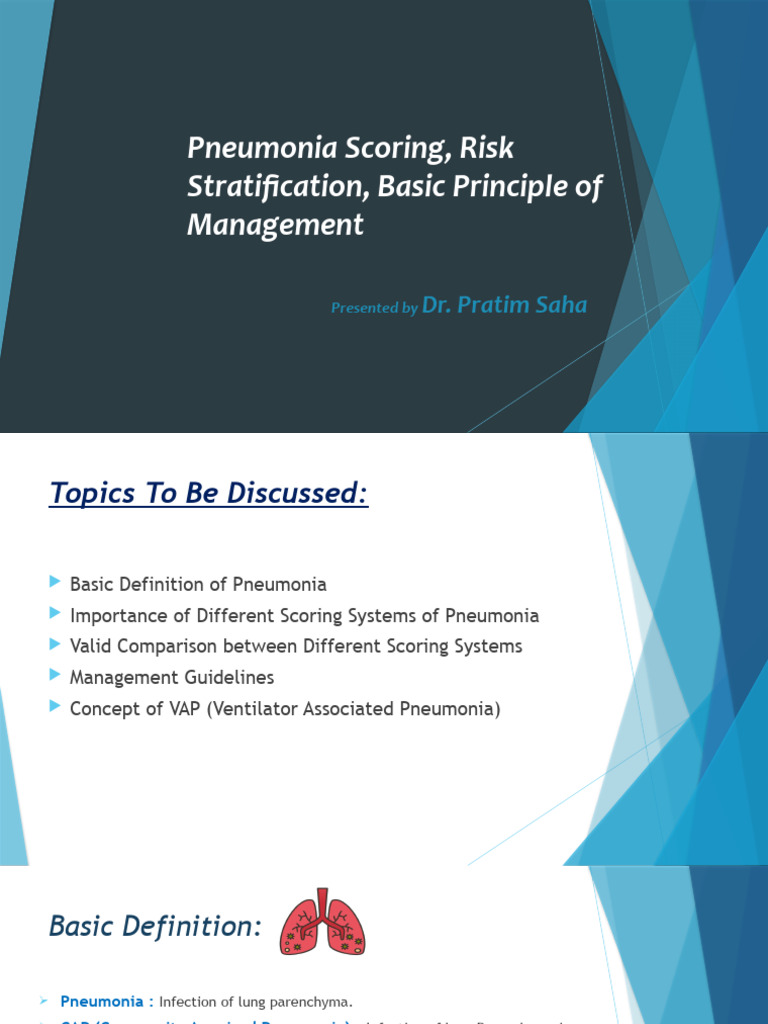 Pneumonia Scoring, Risk Stratification, Basic Principle | PDF