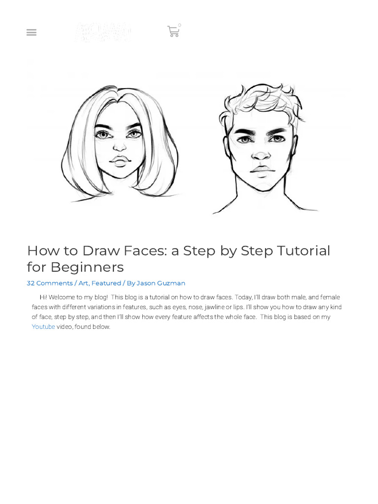 How To Draw Faces - A Step by Step Tutorial For Beginners | PDF