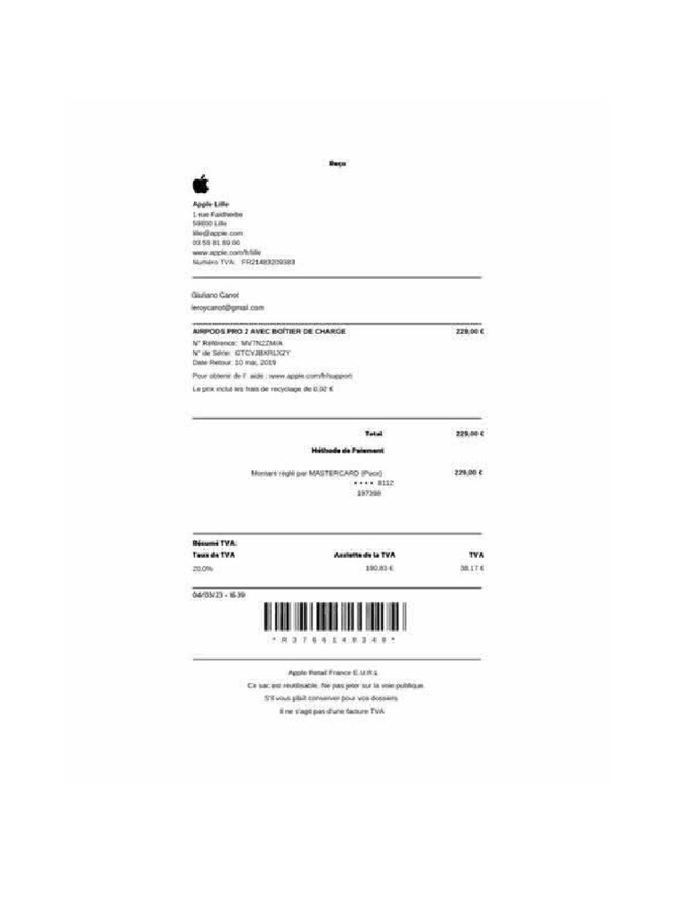 Factures Airpod | PDF