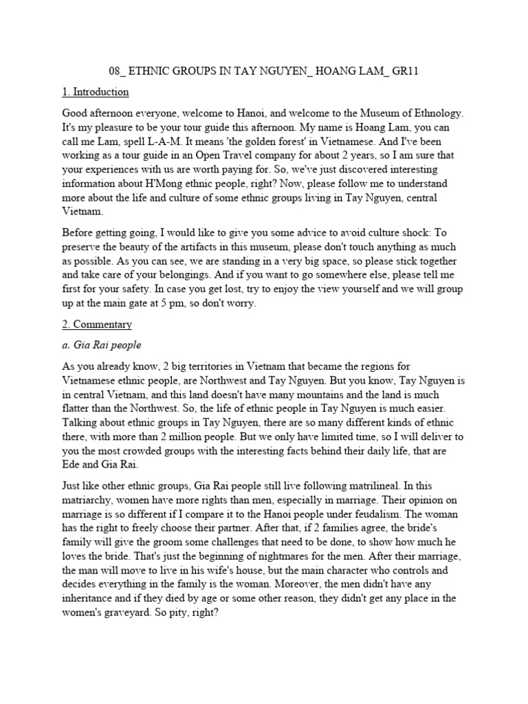 08 - ETHNIC GROUPS IN TAY NGUYEN - HOANG LAM - GR11.edited - Edited | PDF