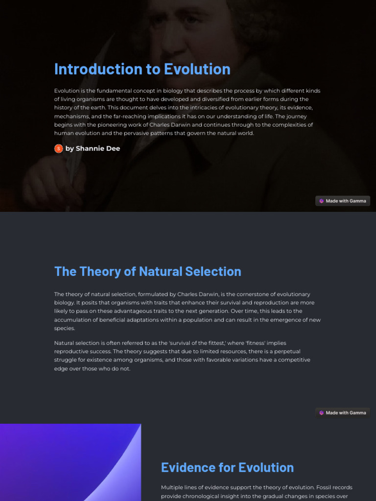 Introduction To Evolution | PDF