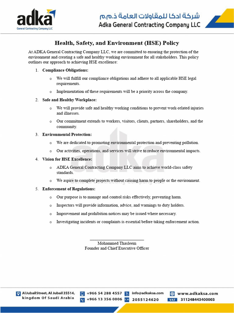 Hse Policy | PDF