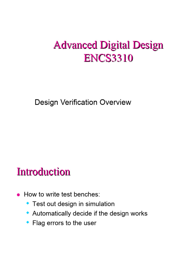 Lec11 Slides Verification Overview | PDF | Systems Engineering | Electrical Engineering