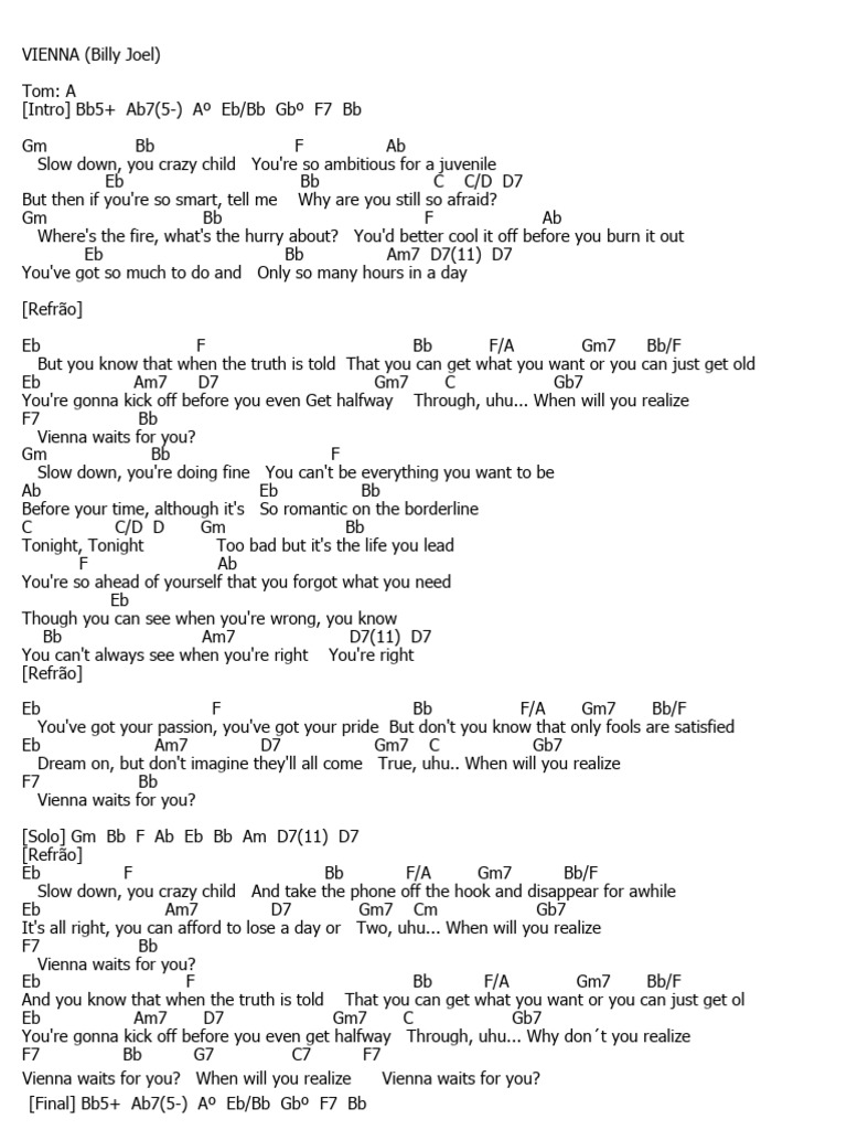 Vienna Billy Joel | PDF