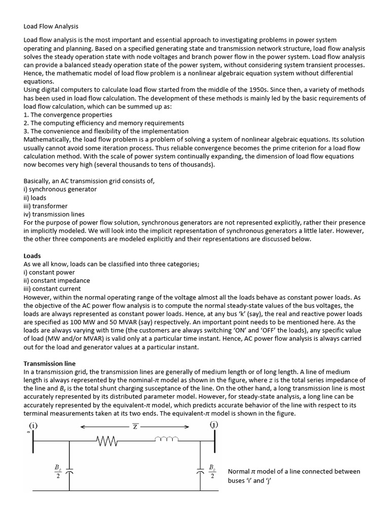Load Flow Analysis | PDF | Electric Power Transmission | Equations Load Flow Analysis | PDF | Electric Power Transmission | Equations