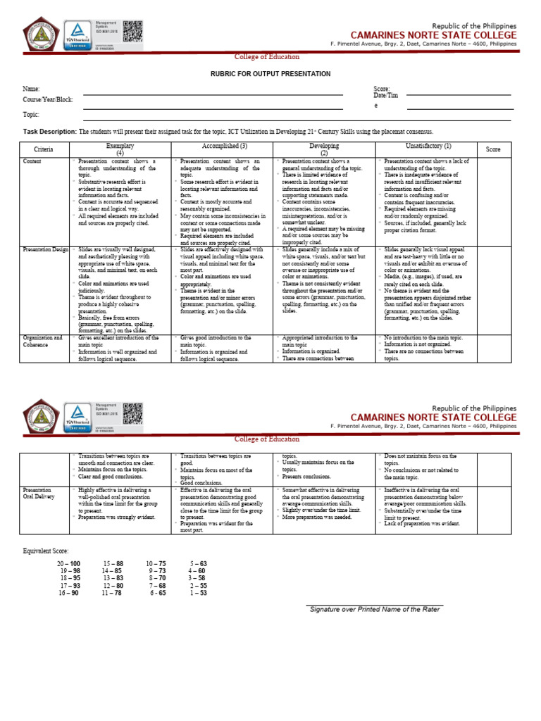Rubric | Download Free PDF | Cognitive Science | Cognition