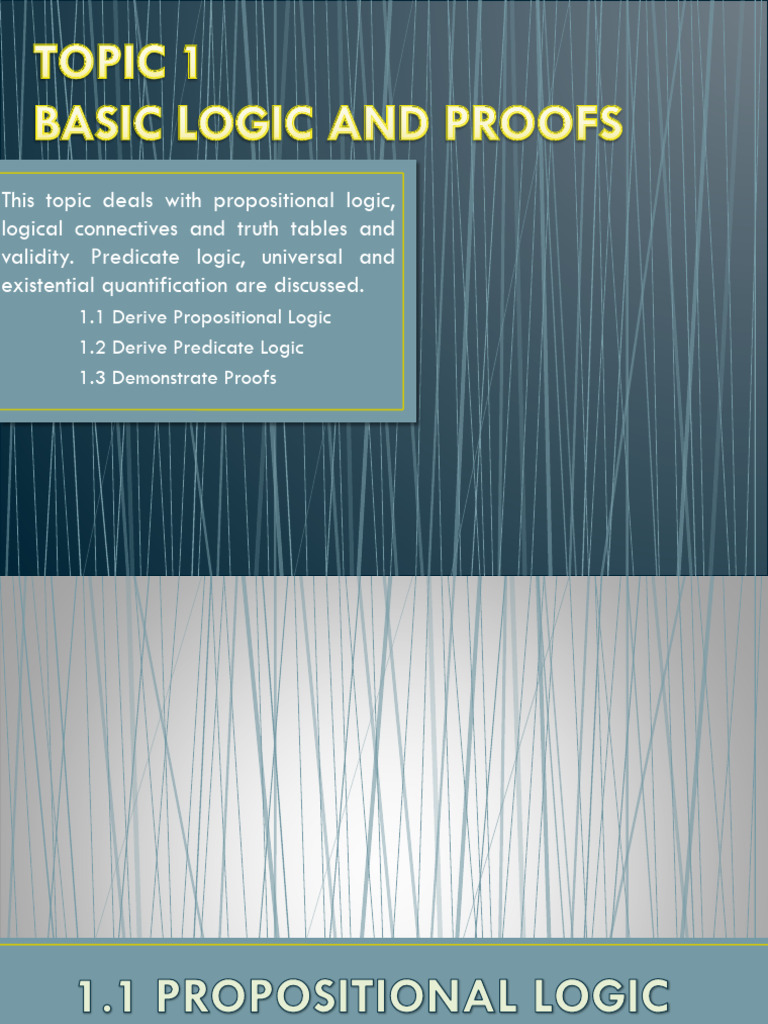 Topic 1 Basic Logic | PDF