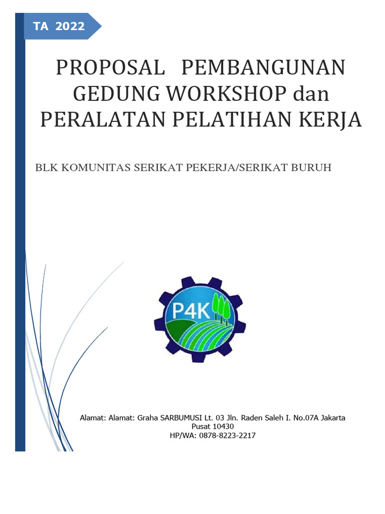 Proposal BLK Federasi P4K 2022 | PDF