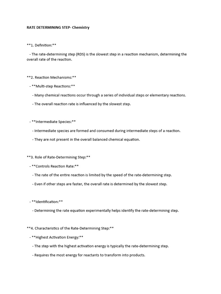 Rate Determining Step | PDF