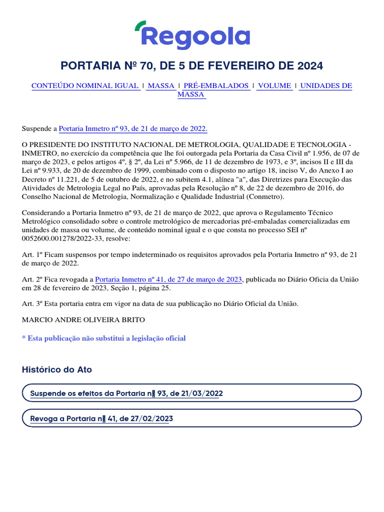 Portaria #70, de 5 de Fevereiro de 2024 | PDF | Hogar, jardinería y ...