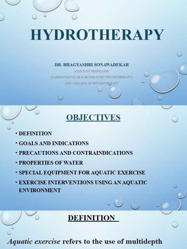 Hydrotherapy | PDF | Pressure | Drag (Physics)