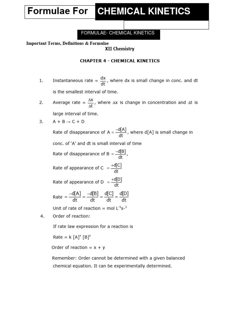 Chemical Kinetics | PDF