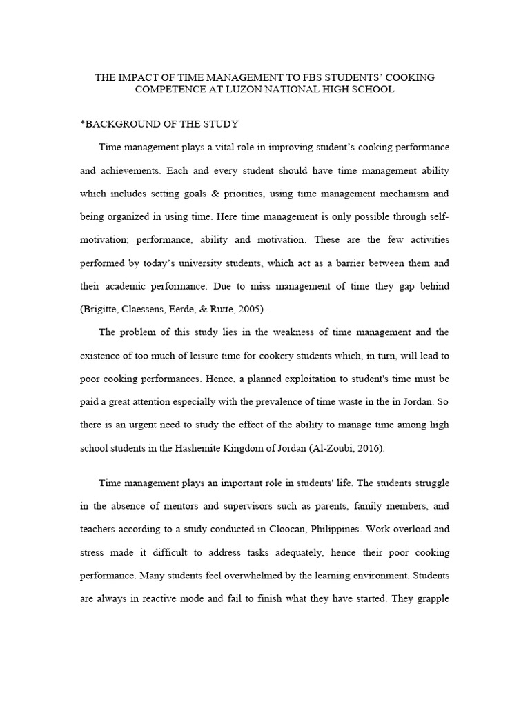 Time Management's Impact on FBS Students | PDF | Career & Growth