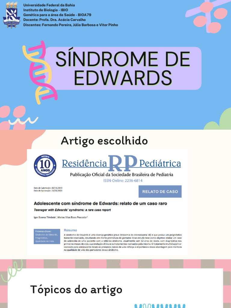 Síndrome de Edwards | PDF | Causas de morte | Medicina Clínica