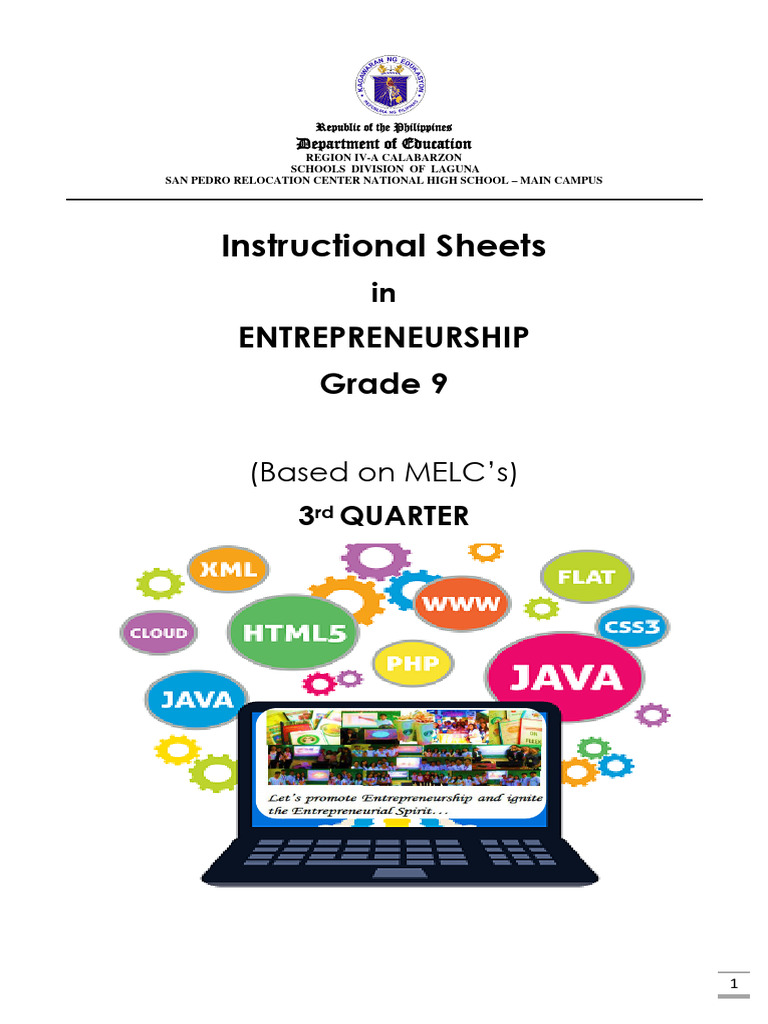 3rd Quarter Grade 9 Entrepreneurship 1 | PDF | Marketing | Marketing ...