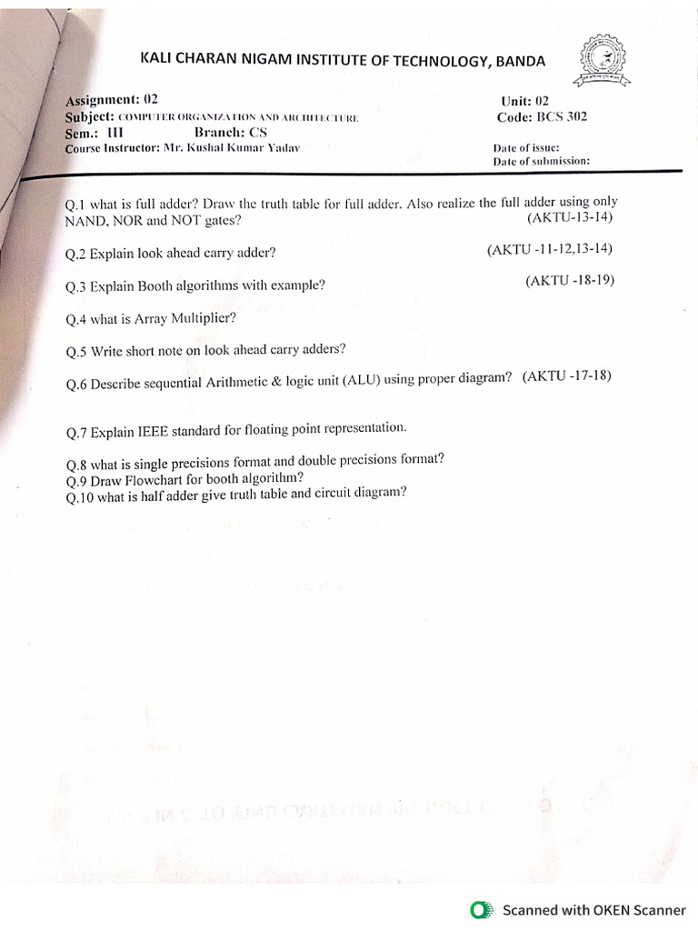 Coa Assignment2 & Tute 2 | PDF