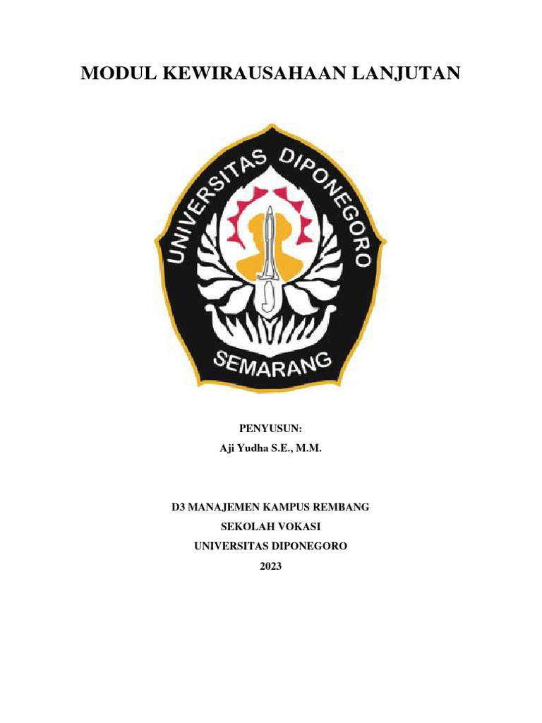 Modul Kewirausahaan Lanjutan | PDF