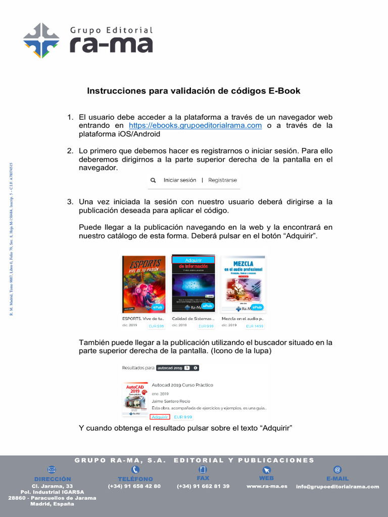 Instrucciones Codigos RA-MA | PDF | Computadoras móviles | Software móvil