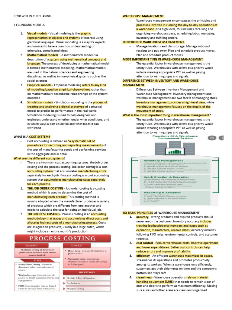 Prefinals Reviewer | PDF | Advertising | Inventory