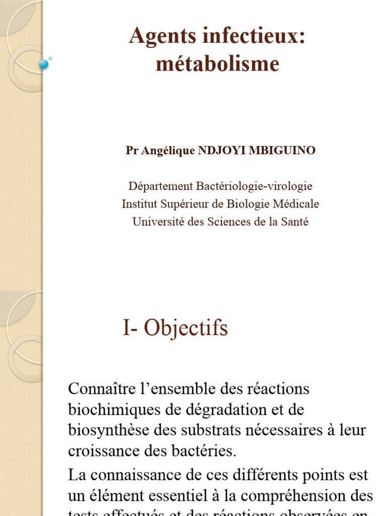 Agents Infectieux, EDR | PDF | Adénosine triphosphate | Métabolisme