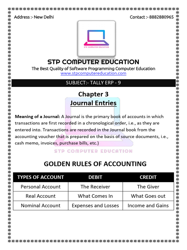 Chapter 3 Journal Entries Part 1 Pdf Debits And Credits Economies