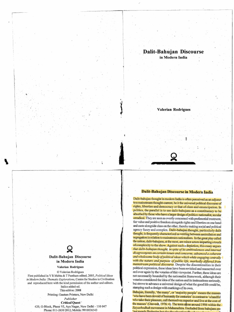 Dalit-Bahujan Voices in India | PDF | Dalit | Self Esteem