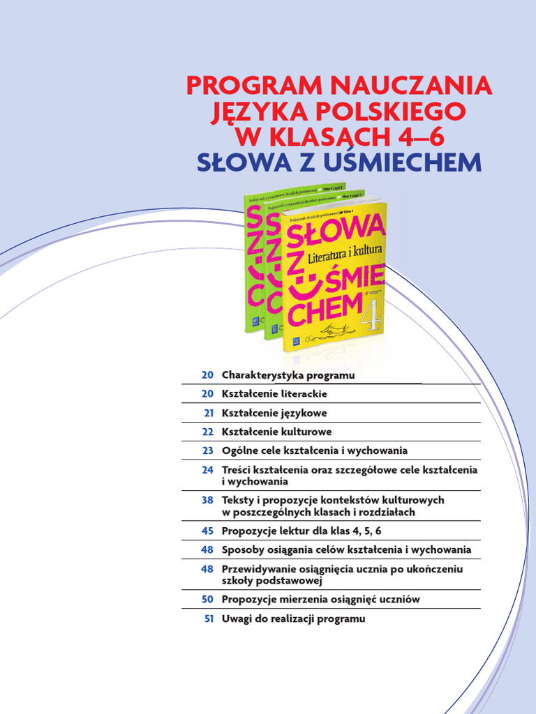 Slowa Z Usmiechem Program Nauczania | PDF