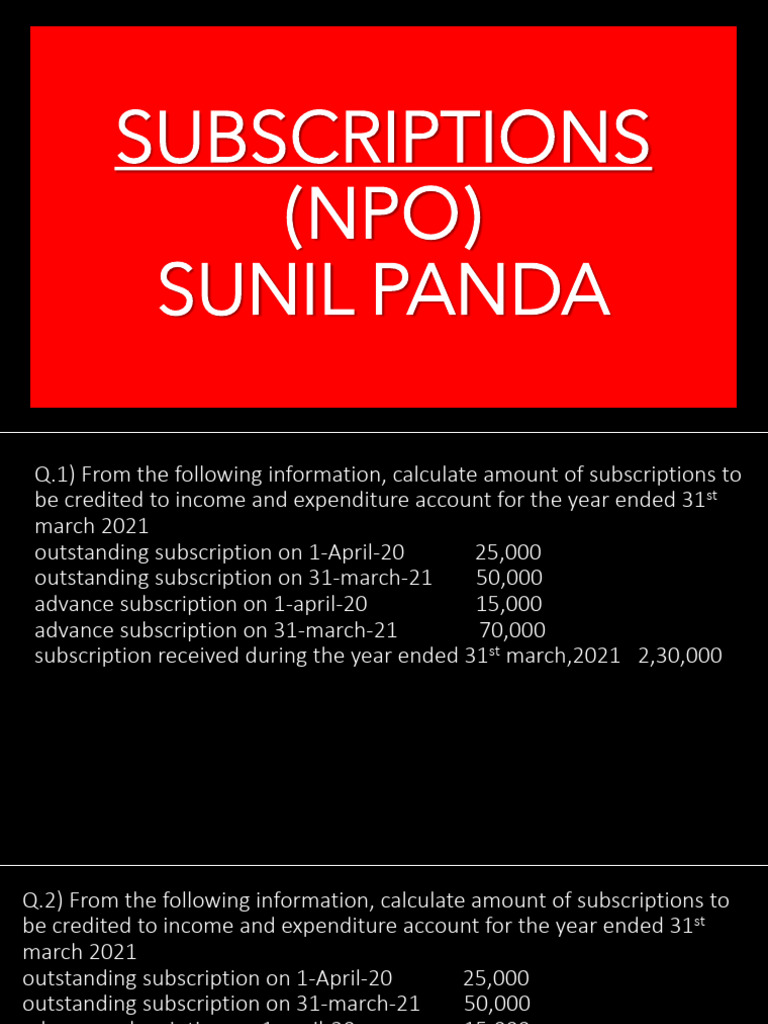 Subscriptions All Important Questions | PDF