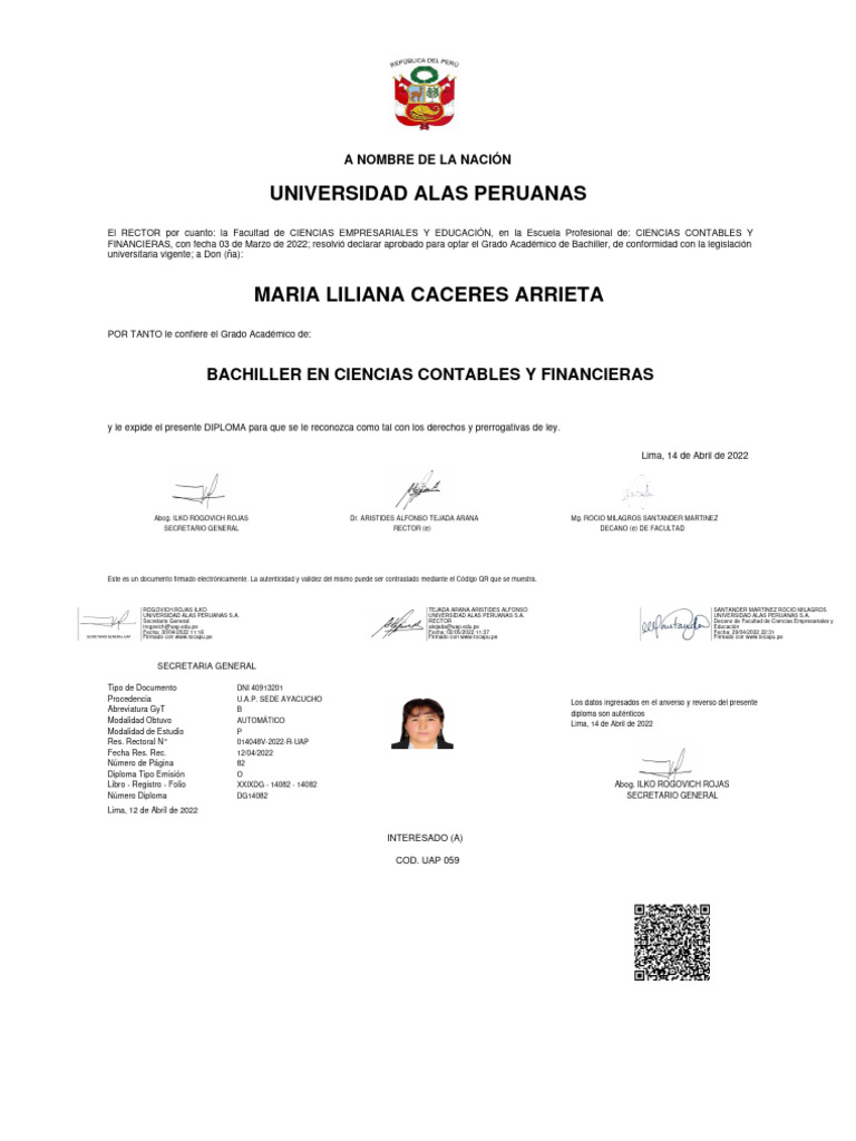 DIPLOMA DE BACHILLER | PDF