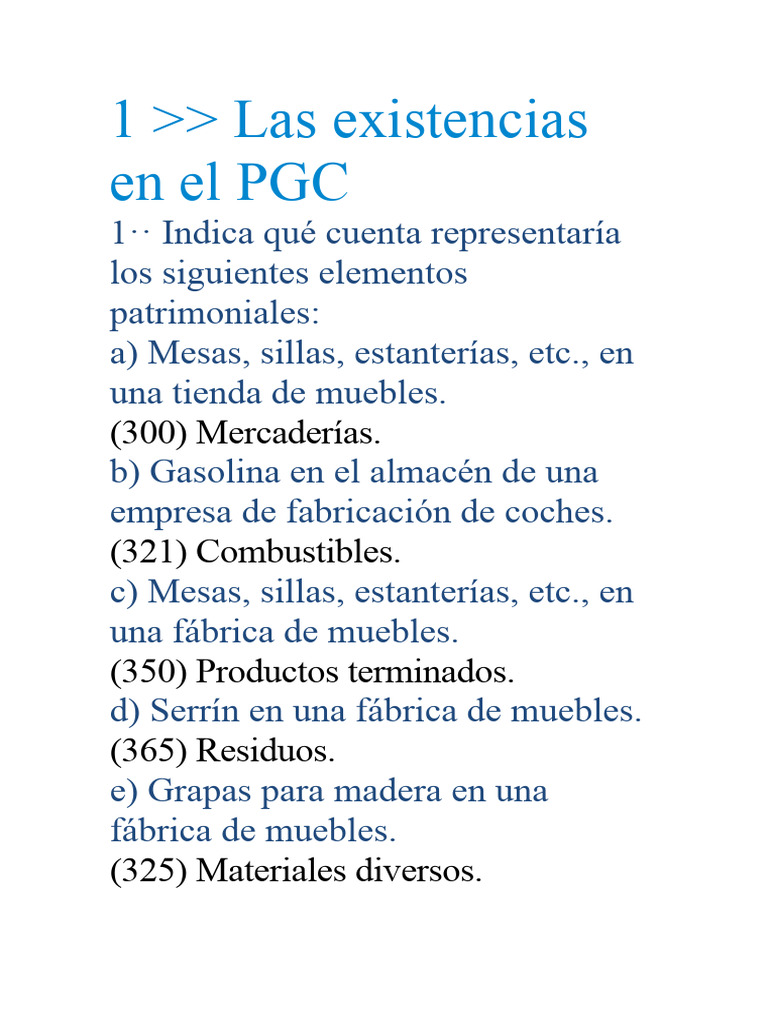 PIAC Existencias | PDF