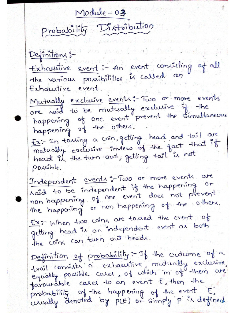 Module-1 (Probability Distribution) | PDF