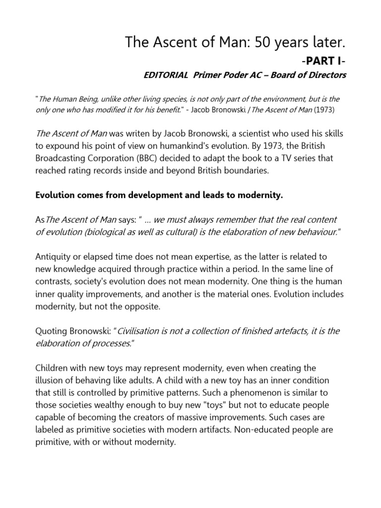 Ascent of Man 50 Years Later Part 1 | PDF | Politics | Social Science