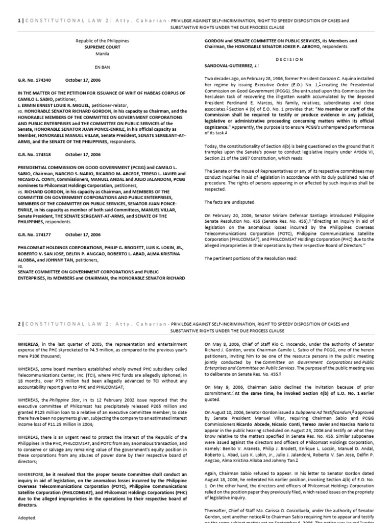 Cases Privilege Against Self Incrimination To Substantive Rights | PDF ...