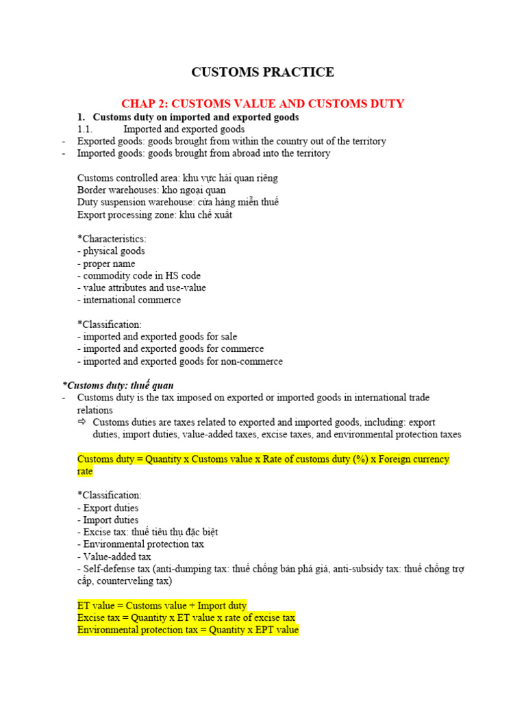 Customs Practice | Download Free PDF | Customs | Taxes