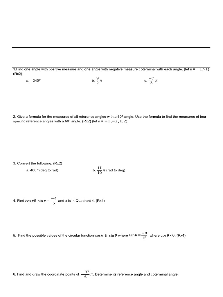 Rev. EM1 - LQ3 (Finals) | PDF | Angle | Trigonometric Functions