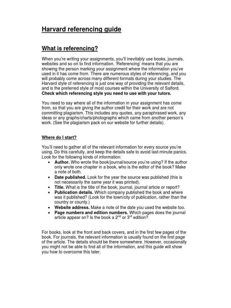 Harvard Referencing Guide | PDF | Books | Essays