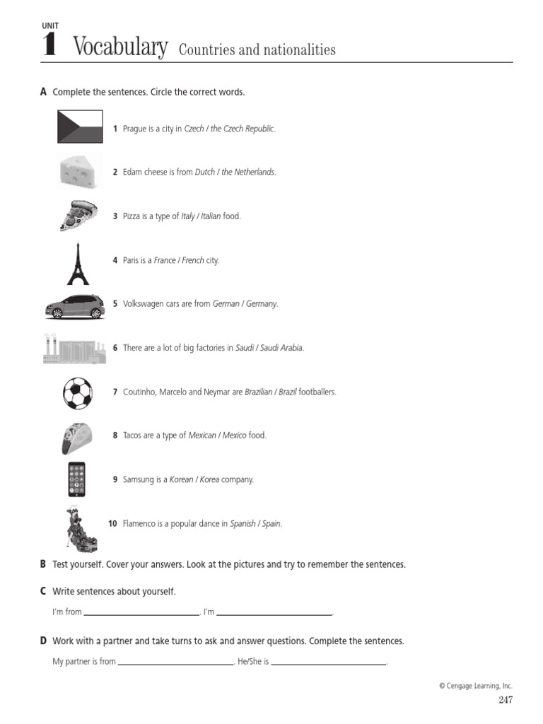 Voices Elementary Unit 1 Vocabulary | PDF