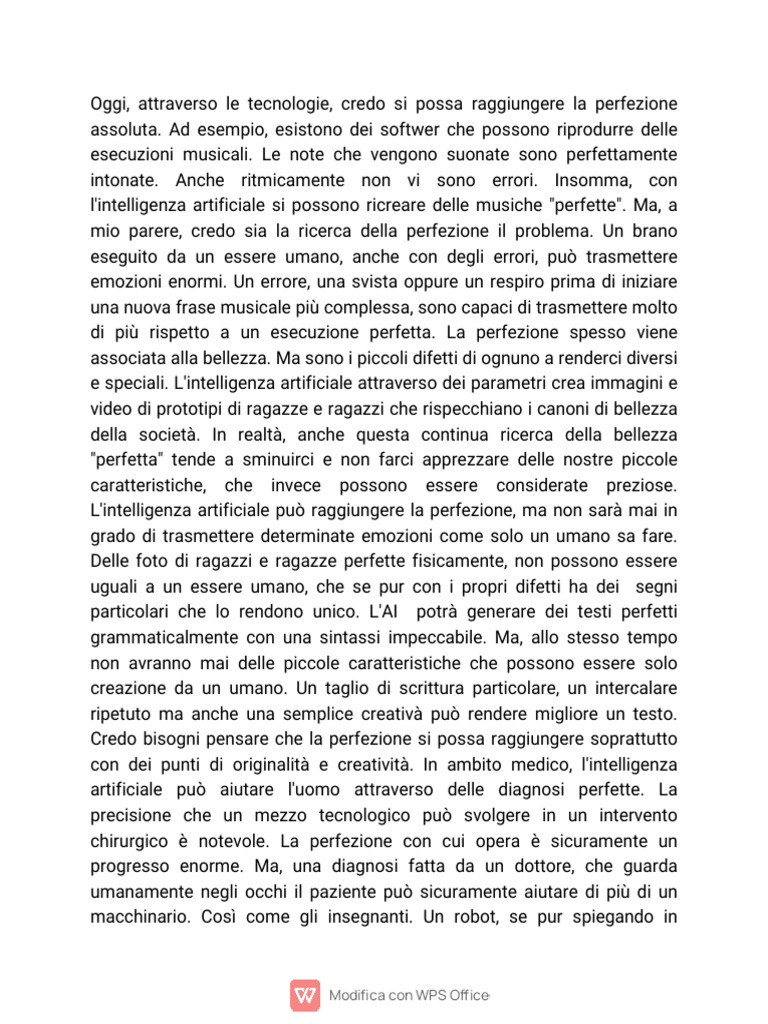 Perfezione Con Intelligenza Artificiale | PDF