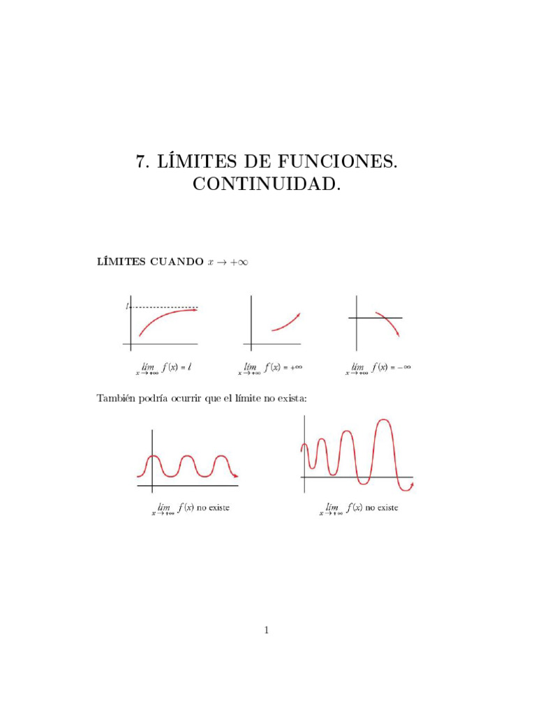 Límites y Continuidad de Funciones | PDF | Matemática Elemental ...