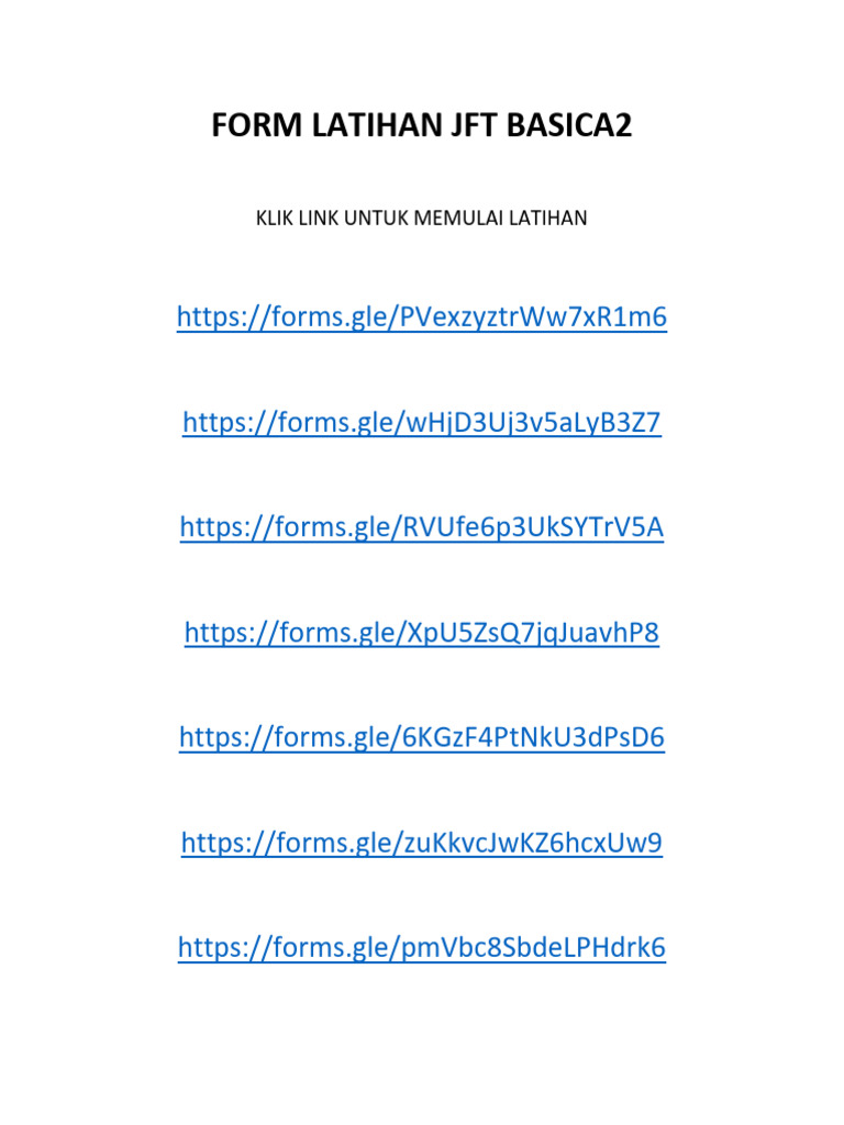 Form Latihan JFT Basica2 | PDF | Computers