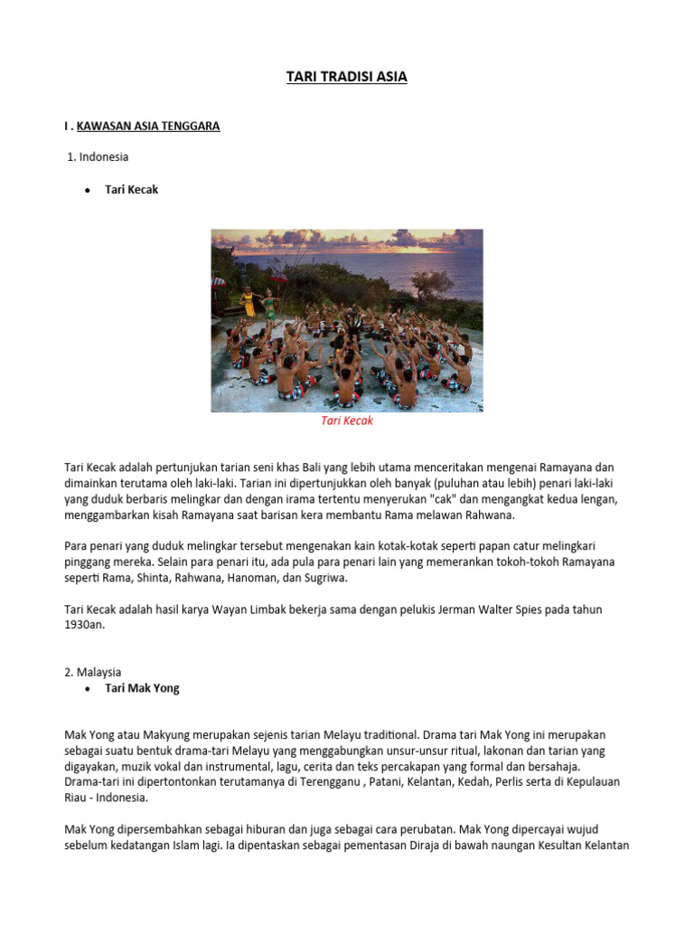 Tarian Tradisional Asia: Ragam dan Ciri | PDF
