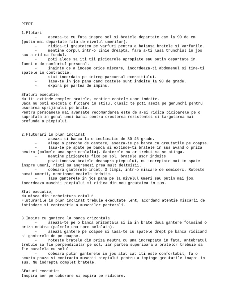 Antrenament Piept | PDF