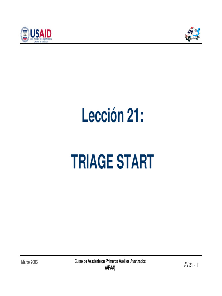 Av 21 (9) Triage Start | PDF | Primeros auxilios | Medicina CLINICA