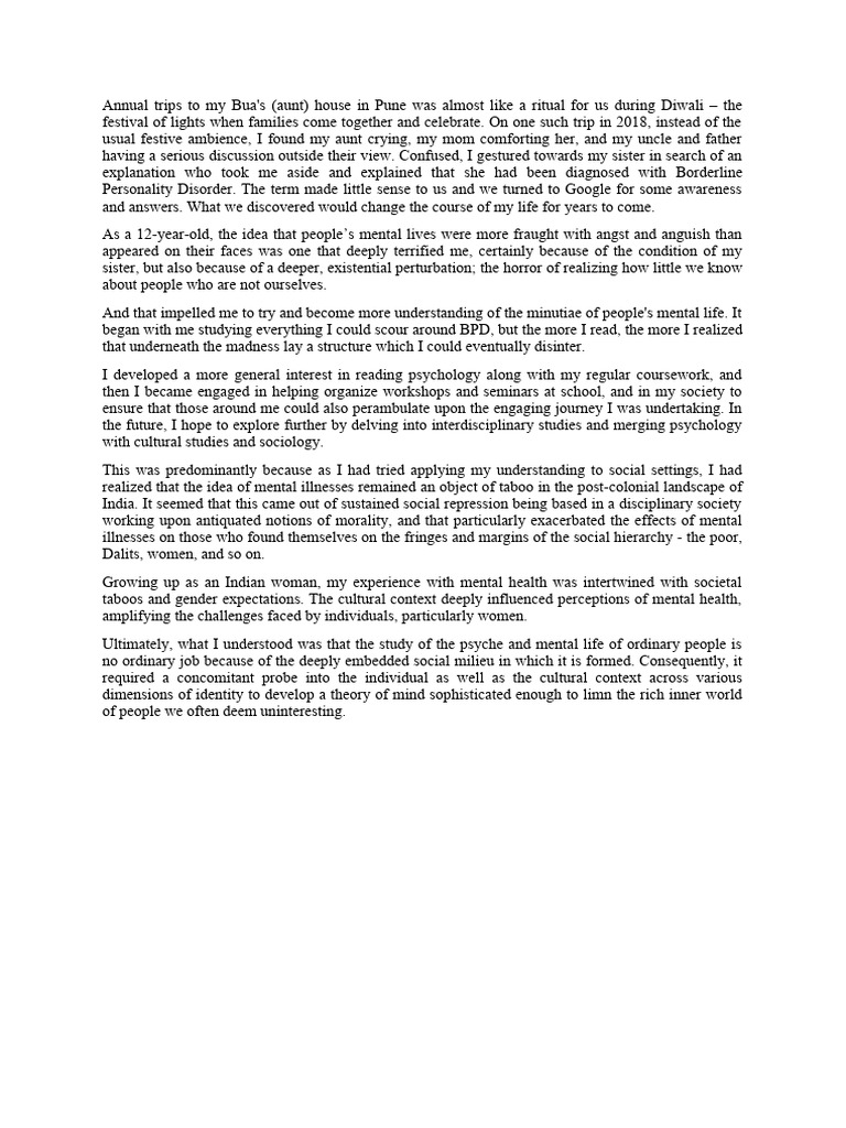 Essay | PDF | Psychology | Behavioural Sciences