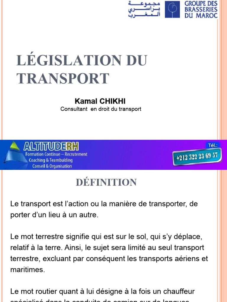 Réglementation du Transport Routier au Maroc | PDF | Camion | Transport