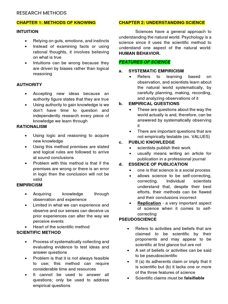B5RESMET | PDF | Science | Scientific Method