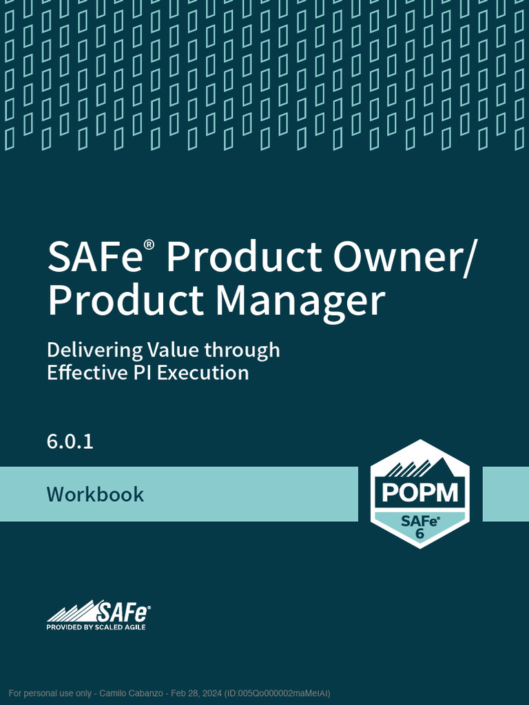 SAFe Product Owner_Product Manager Workbook (6.0.1) | PDF | Information ...