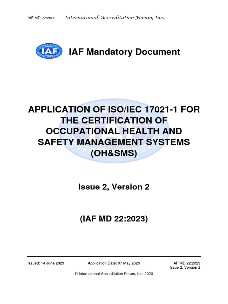 IAF MD22 Issue 2 Version2 14062023 | PDF