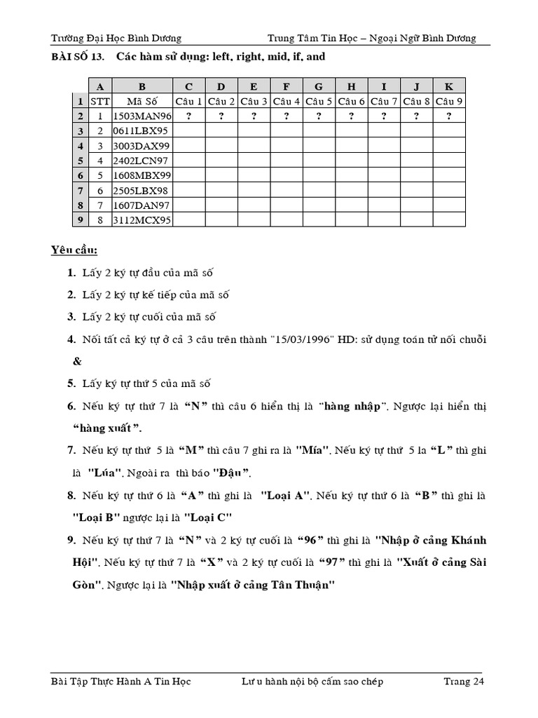 Bai Tap Ham If | PDF