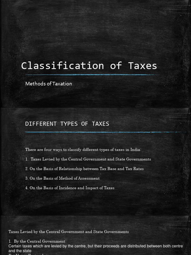 Classification of Taxes-PPT-TLK PDF | PDF